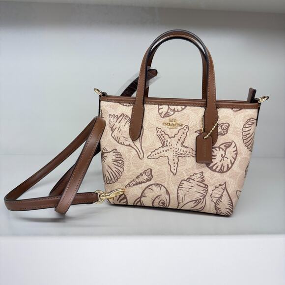Coach | Bags | Coach City Mini Tote Bag In Signature Canvas With Shell ...